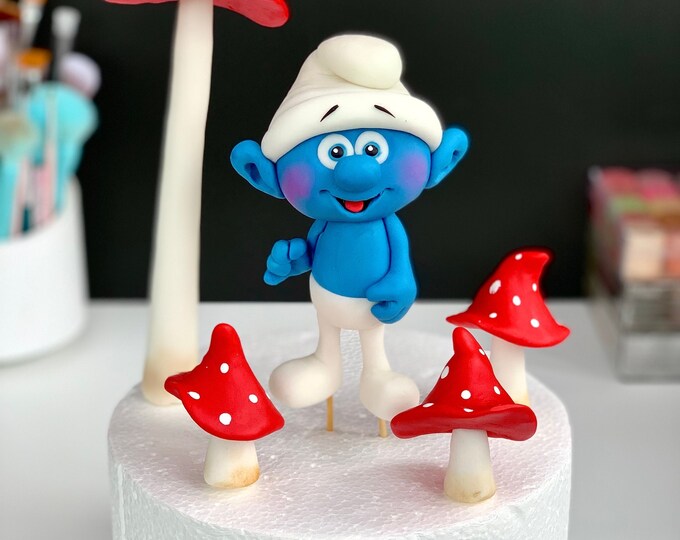 Smurfs Topper/fondant Cake/gift,happy Birthday,/baby Shower /cartoons ...