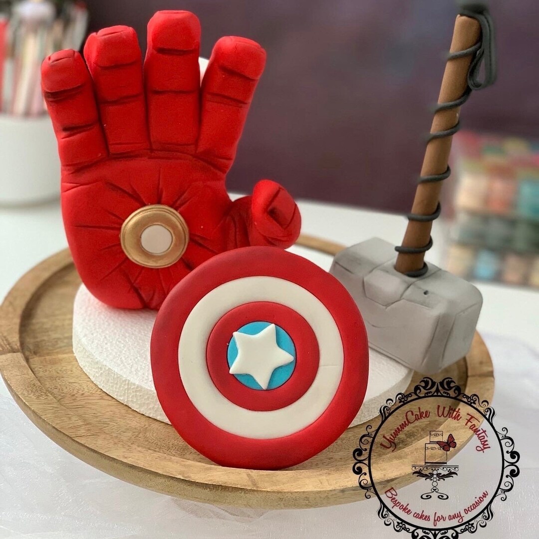Handmade Large Iron Man Red Fist Thor Hammer Captain America Shield ...