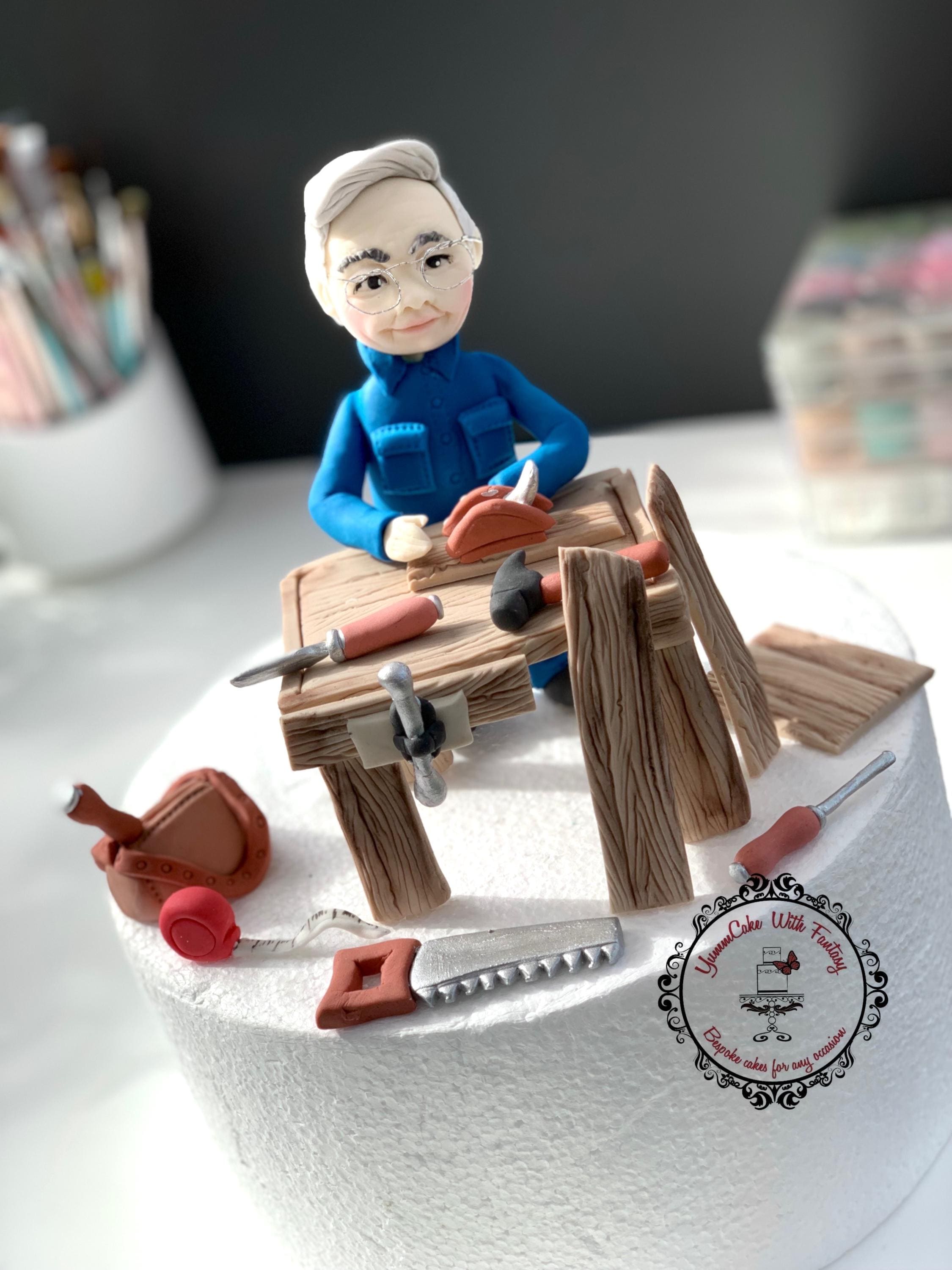 DIY Enthusiast Builder Construction Carpenter Edible Cake Topper ...