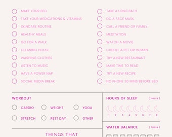 Printable Daily Self Care Planner,instant Download, to Do List, Daily ...