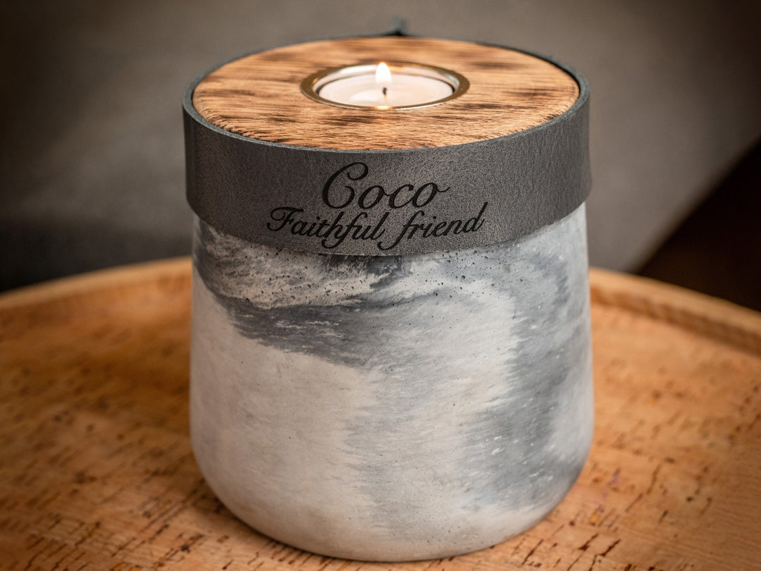 Dog Urn for Cremation Ashes, Small Size Urn, Modern Candle Urn, Grey ...