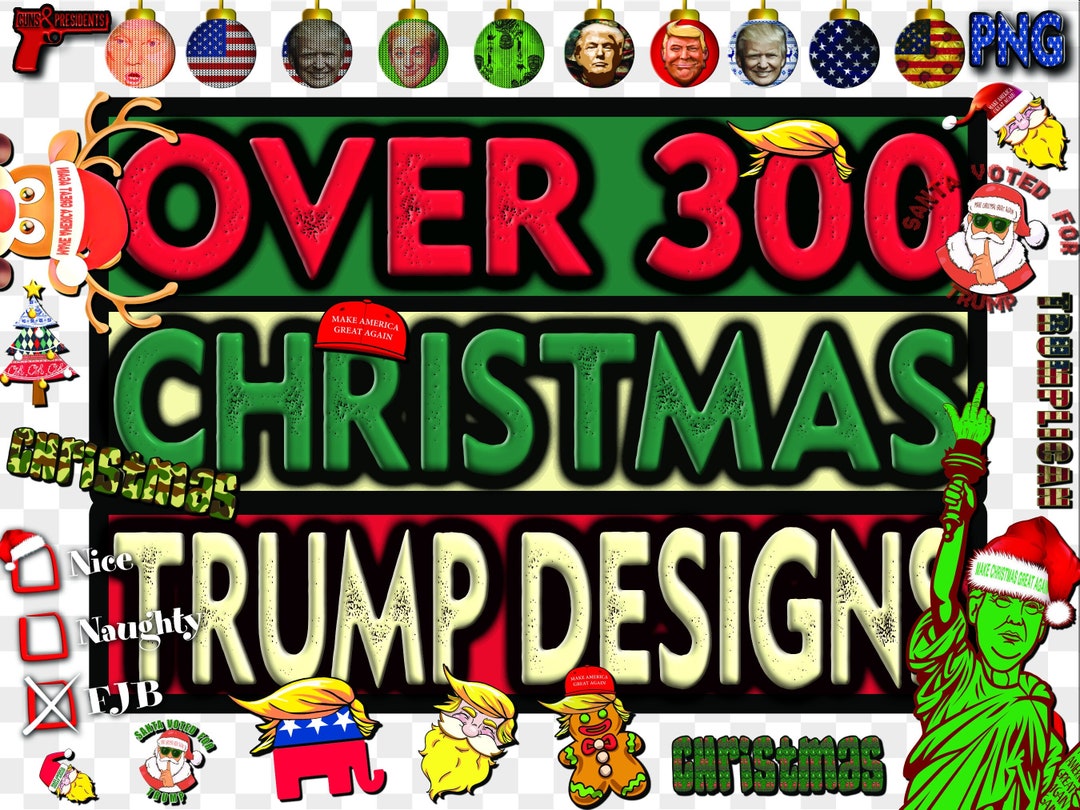 Trump Christmas PNG Bundle, Donald Trump Holiday Design Pack Patriotic ...