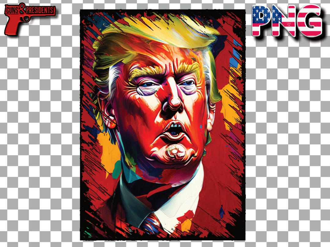 Trump Art, Donald Trump Flag Image , Trump Png, Vintage Trump Gift ...