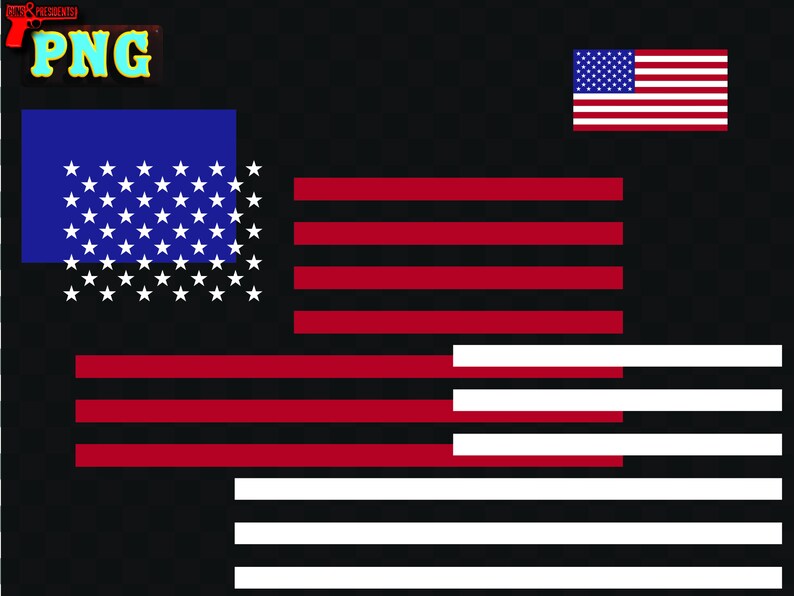 US Flag All Layers Png Bundle United States Flag Design - Etsy
