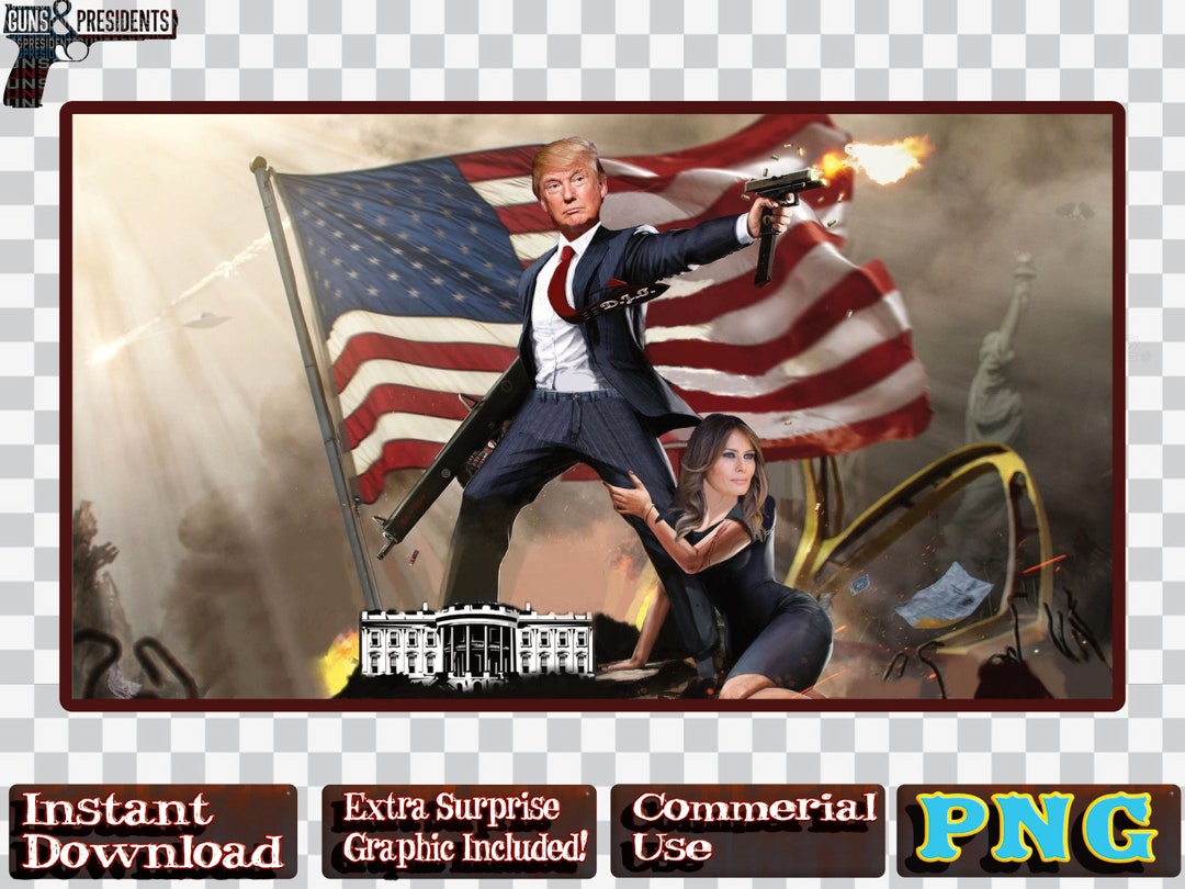 Donald J Trump Gun, Trump Printable Art, Donald Trump Downloadable ...
