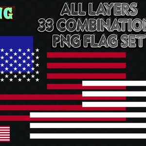 US Flag All Layers Png Bundle United States Flag Design - Etsy