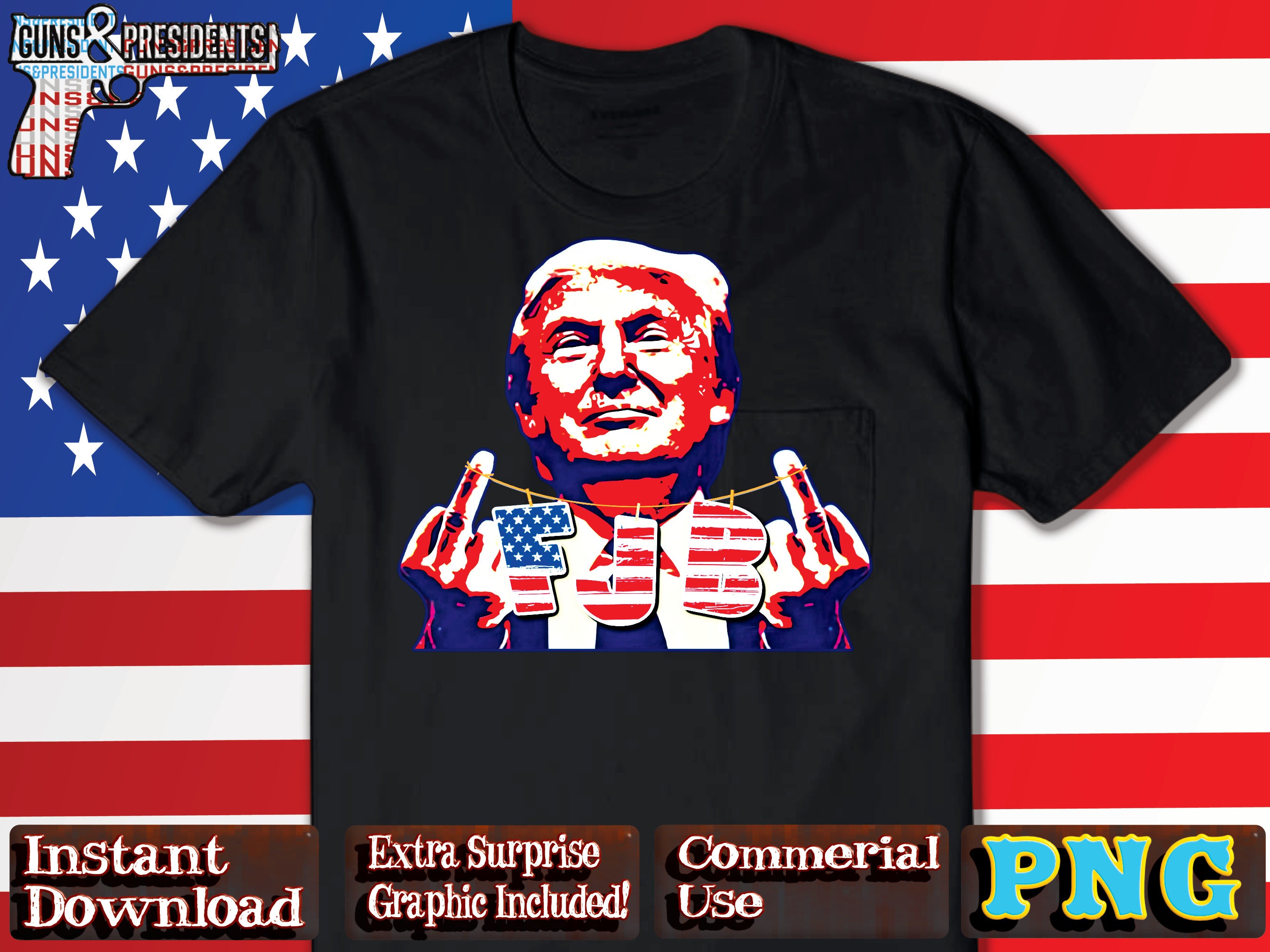 Middle Finger Trump PNG Pro Trump FJB PNG Digital File - Etsy