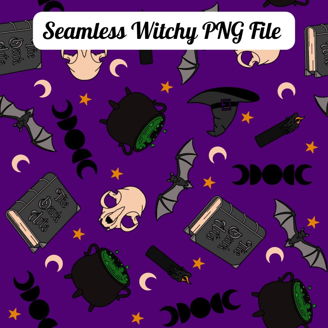 Seamless Witchy PNG Digital File - Etsy