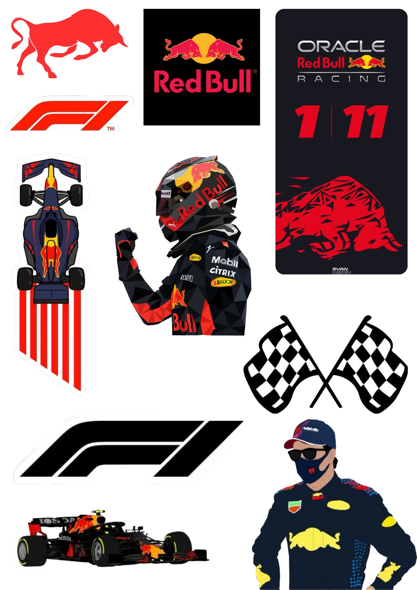 Stickers for Redbull Fun of Formula 1 - Etsy