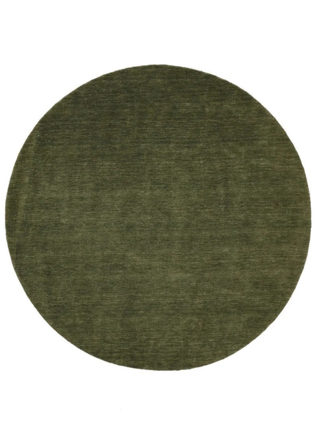 Olive Green Solid Round Rug Soft Hand Loom New Zealand Wool Area Carpet ...