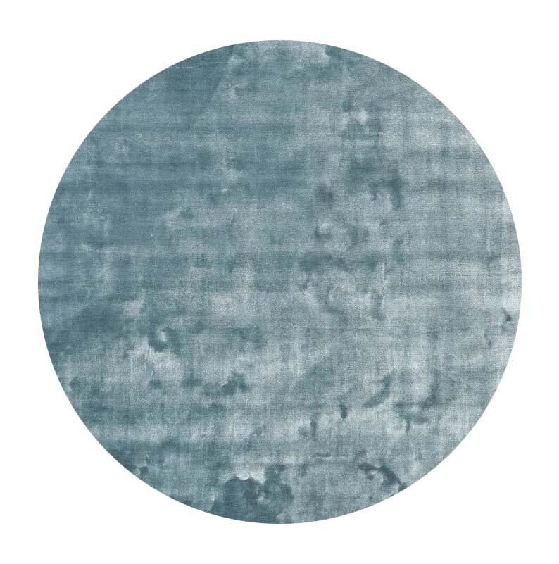 Ocean Mist Blue Solid Round Size 280cm Diameter Soft Hand Loom Viscose ...