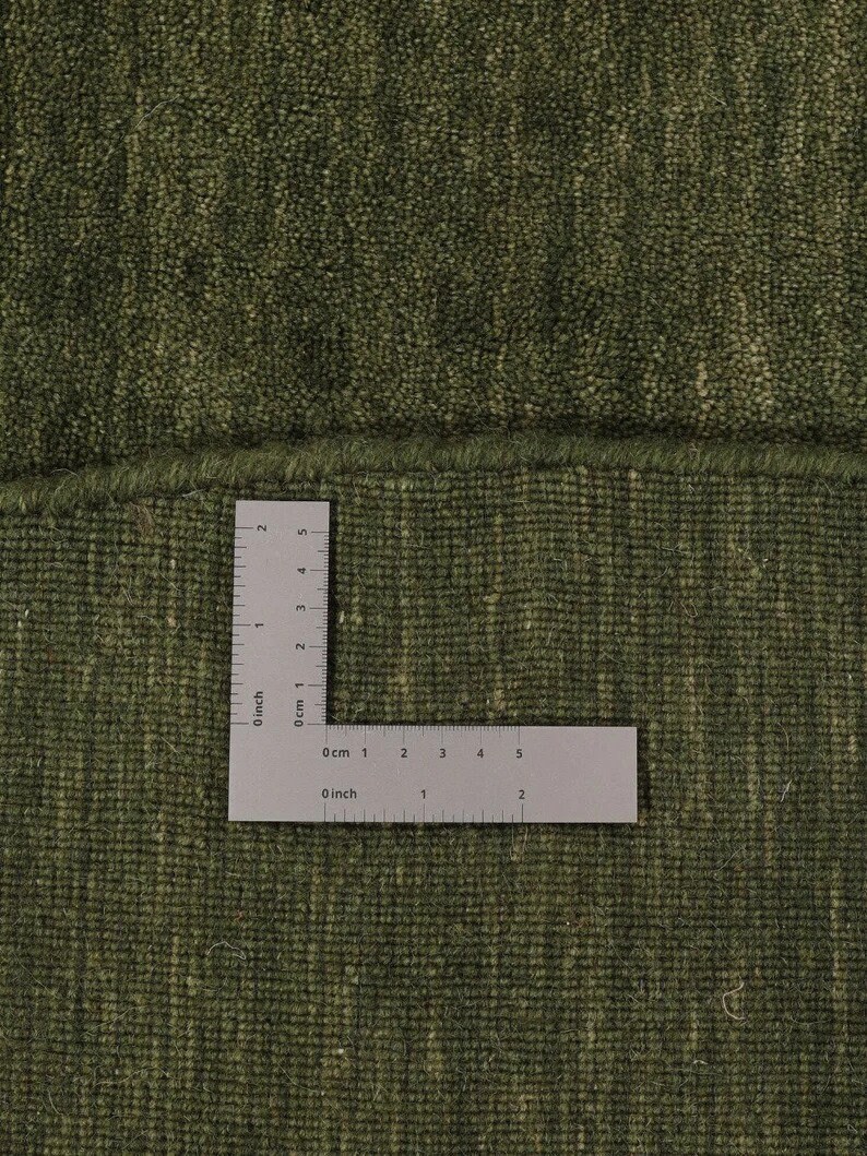 Olive Green Solid Round Rug Soft Hand Loom New Zealand Wool Area Carpet ...