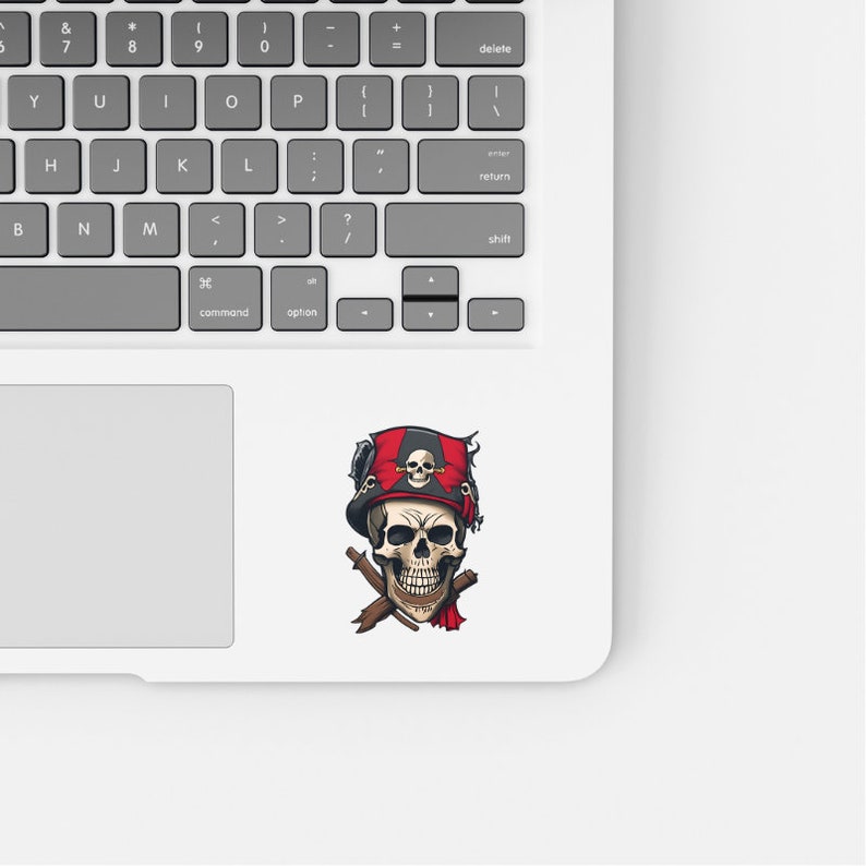 Scary Pirate Skull Sticker - Pirate Skull Digital Decal, Custom Skull ...