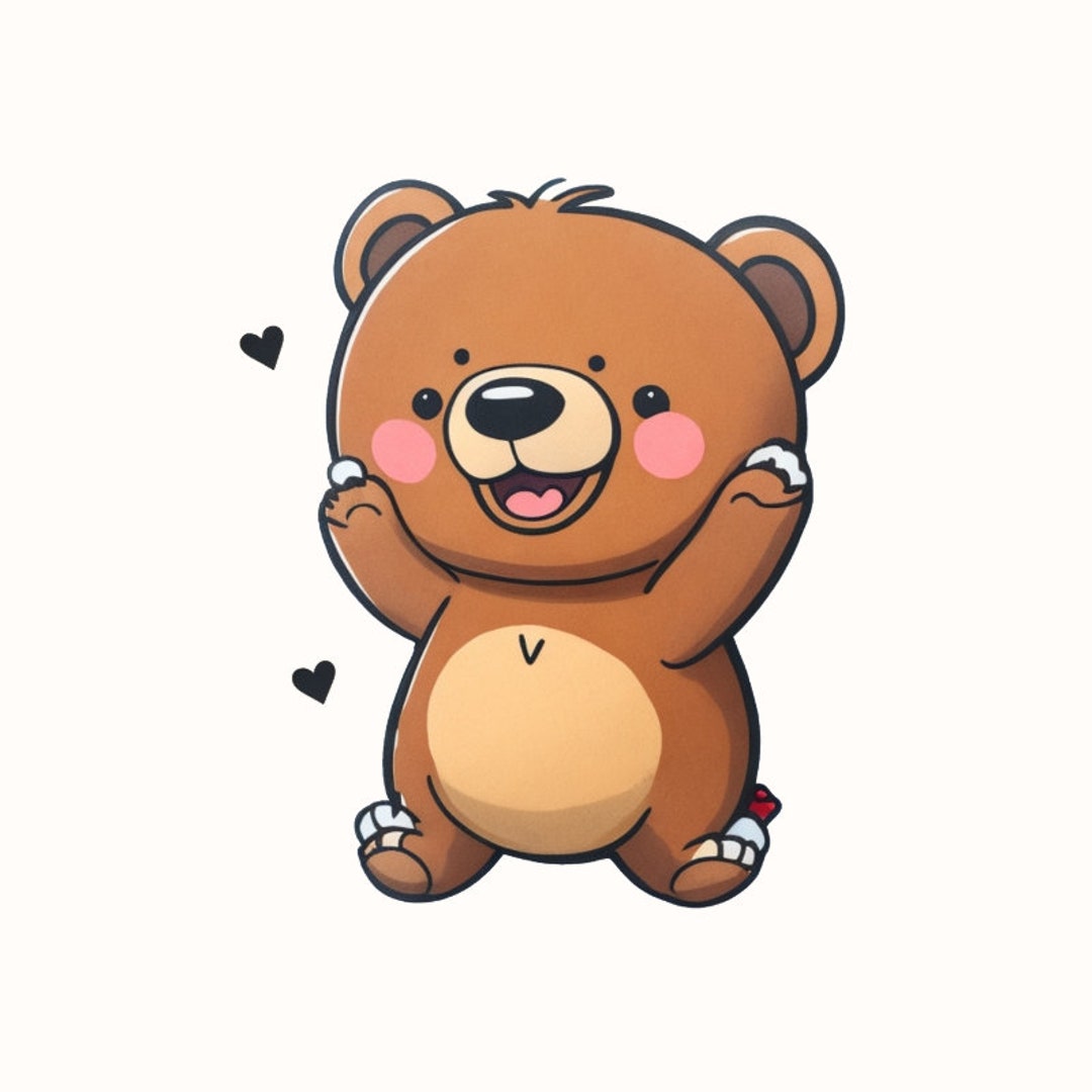 Cute Teddy Bear Sticker - Stickers for Water Bottle, Laptop Stickers ...