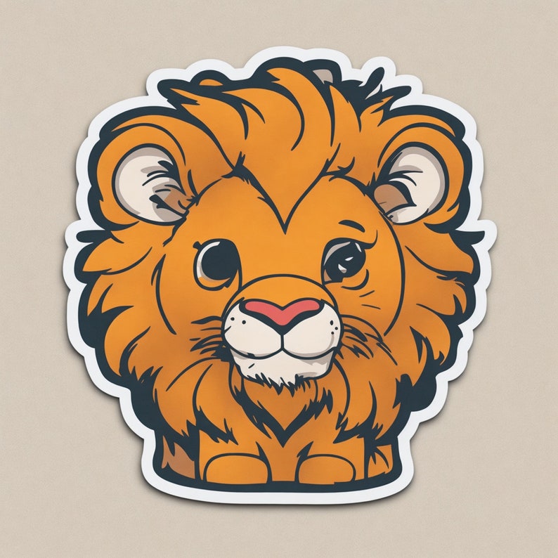 Cute Lion Sticker - Laptop Stickers, Water Bottle Sticker, Outdoor ...