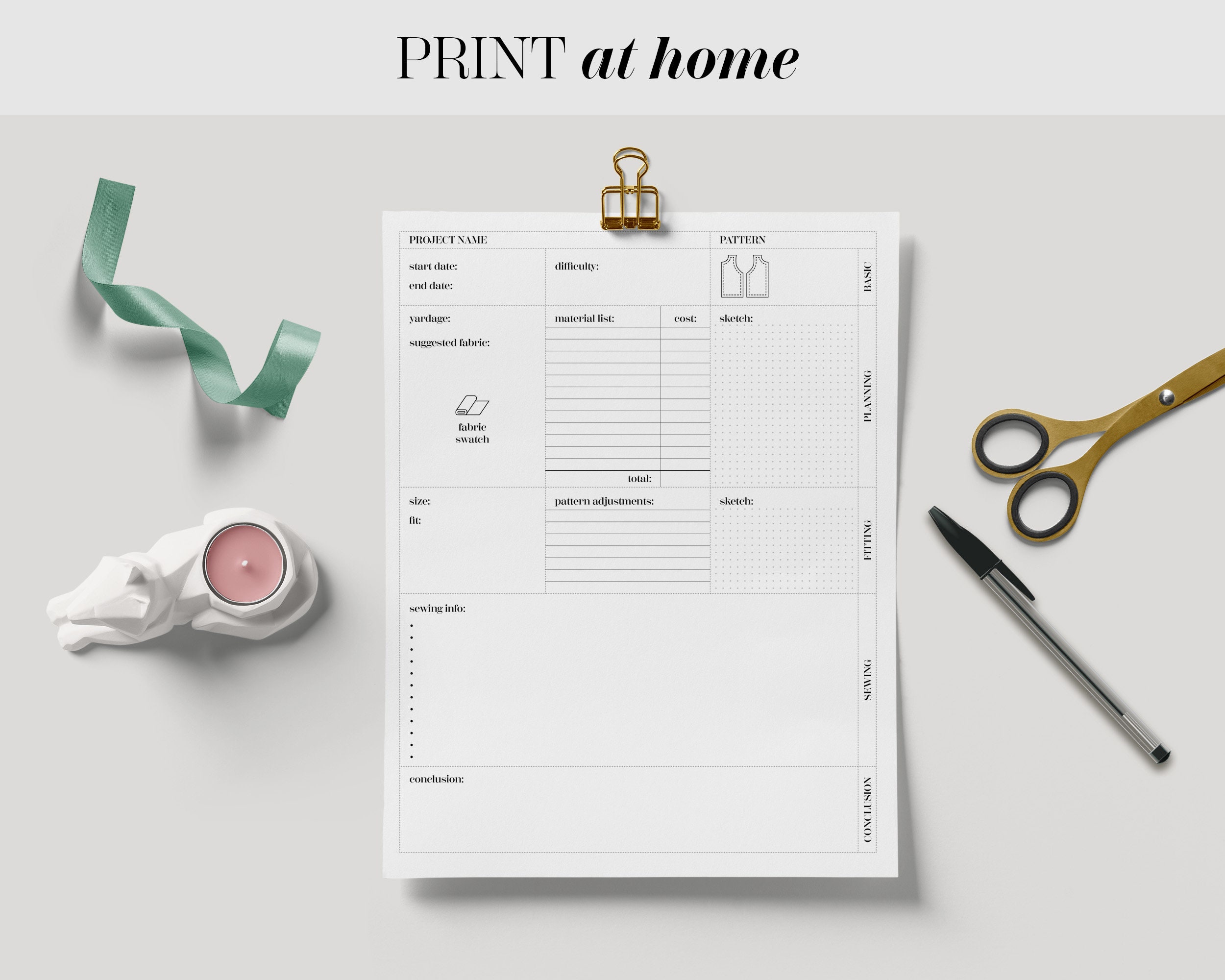 Ultimate Printable or Digital One Garment Sewing Planner, Digital ...