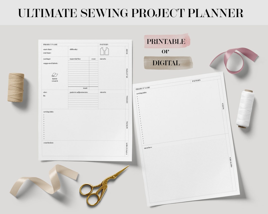 Ultimate Printable or Digital One Garment Sewing Planner - Etsy