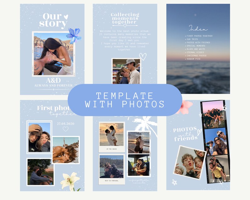 Photo Album Template, Printable Photo Album, Digital Canva Template ...