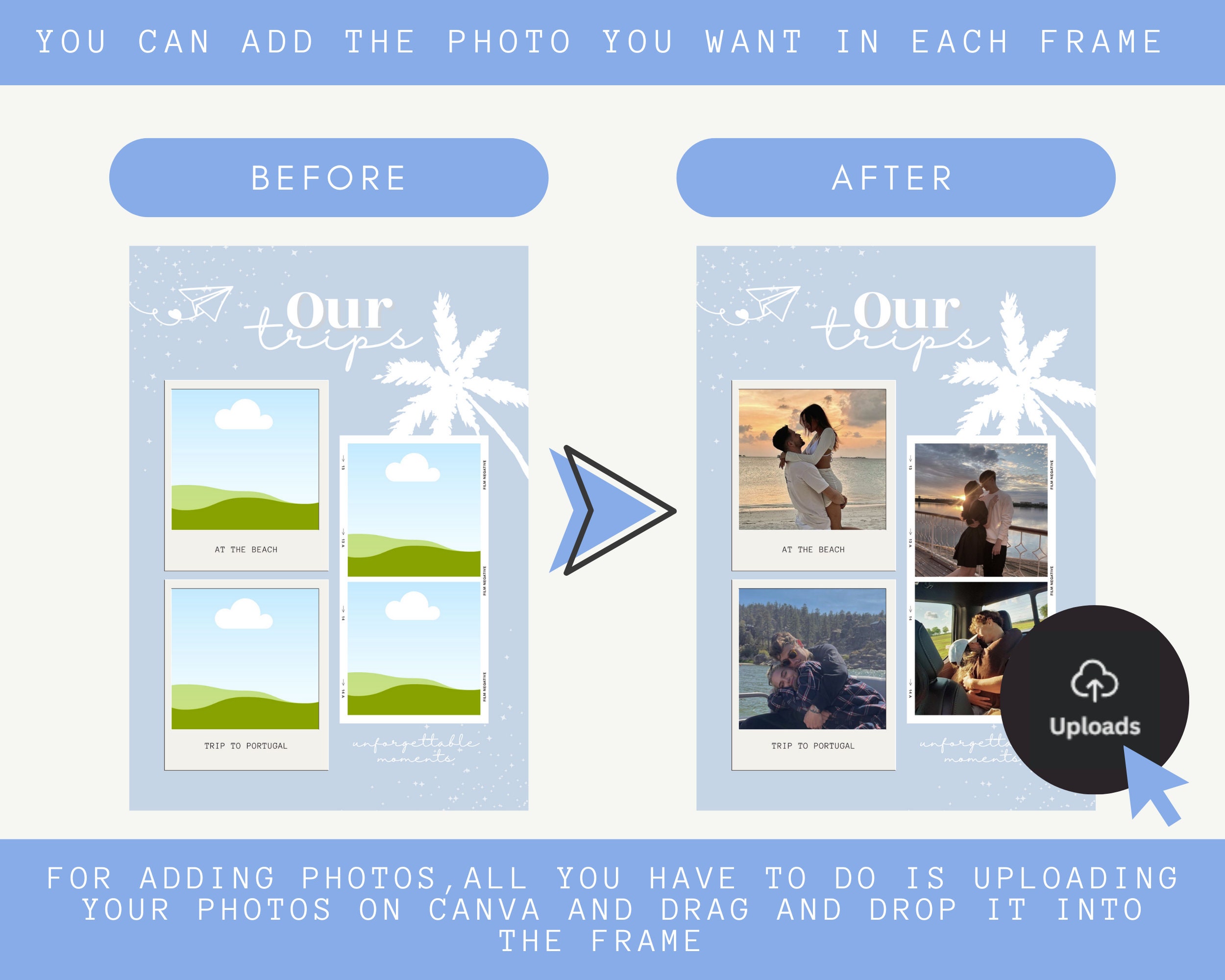 Photo Album Template, Printable Photo Album, Digital Canva Template ...
