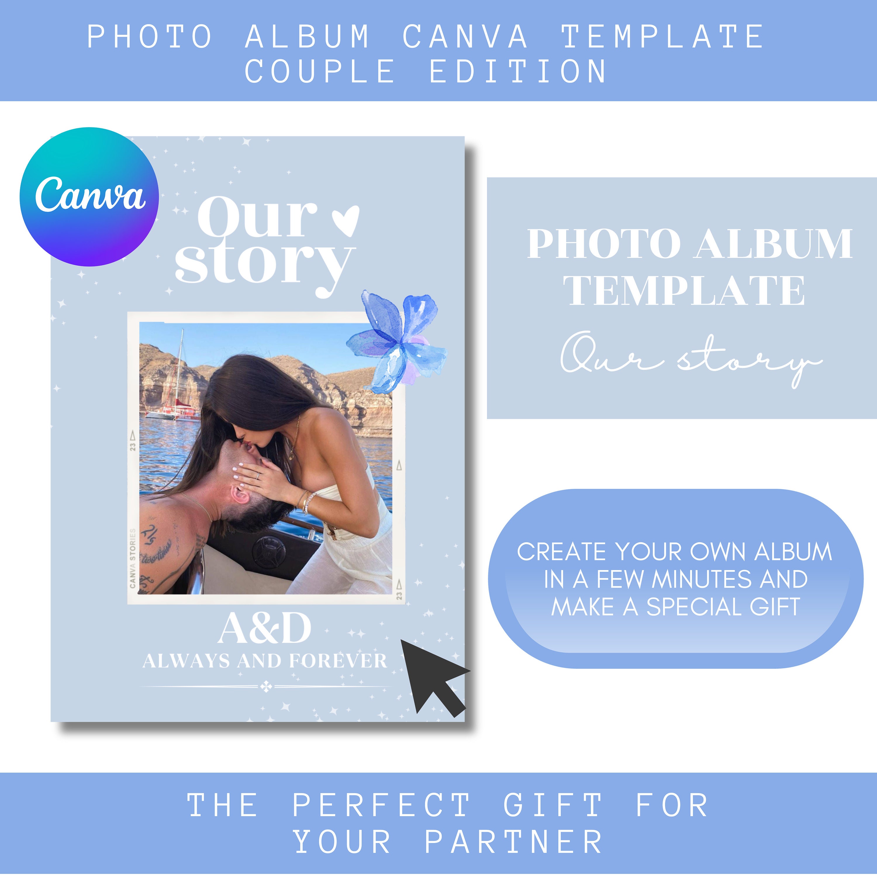 Photo Album Template, Printable Photo Album, Digital Canva Template ...
