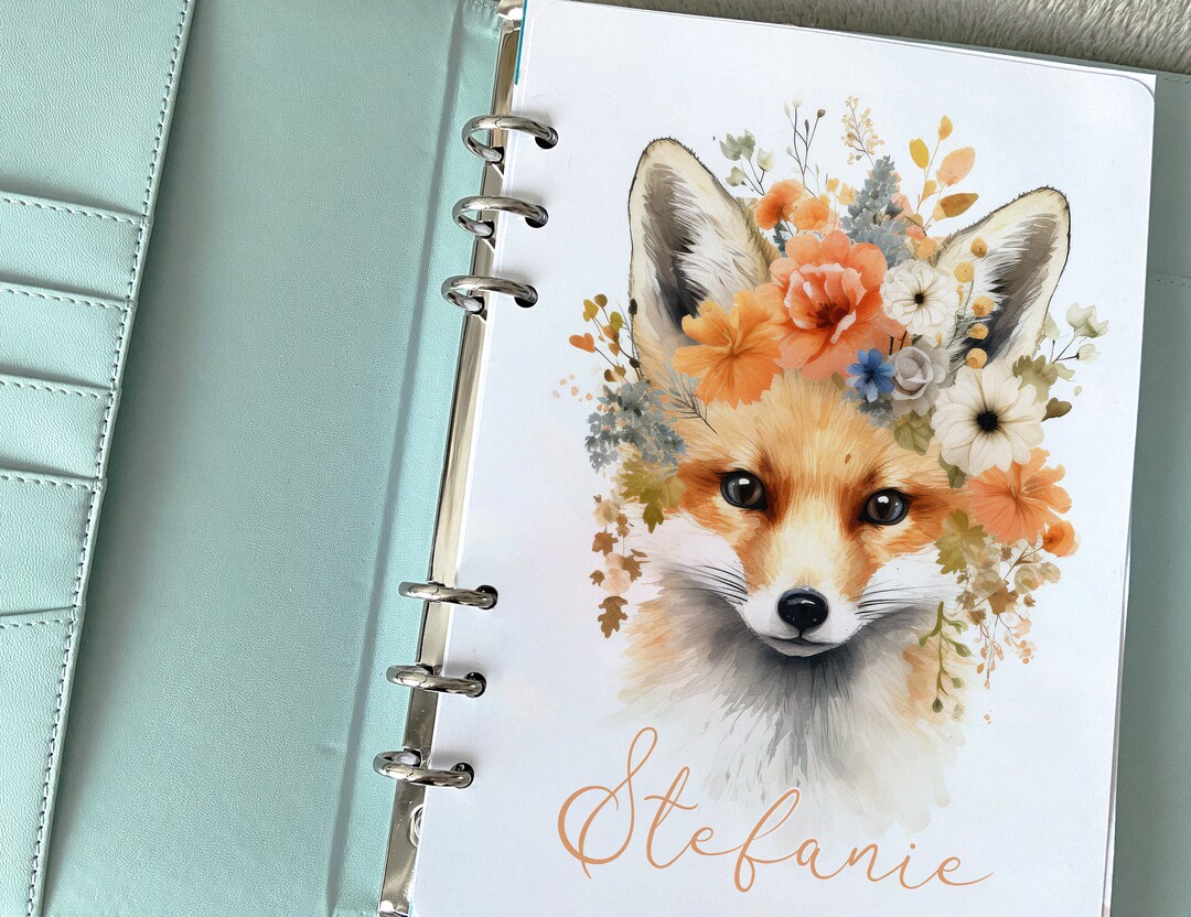 A5 Fuchs Fox Dashboard Cover Sheet Divider Sheet Can Be Personalized Punched and Laminated ...