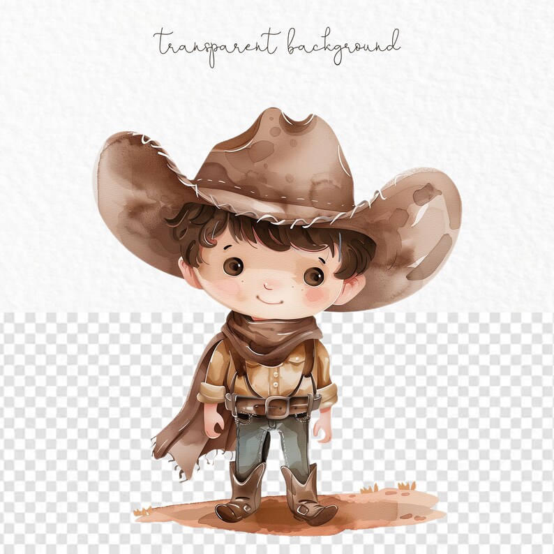 Baby Cowboy Clipart PNG Baby Shower Western Birthday African American ...