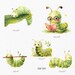 Cute Bug Clipart - Hungry Caterpillar Png Insect Teacher Clipart Kawaii ...