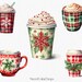 Winter Coffee Watercolor Clipart PNG Christmas Hot Chocolate - Etsy