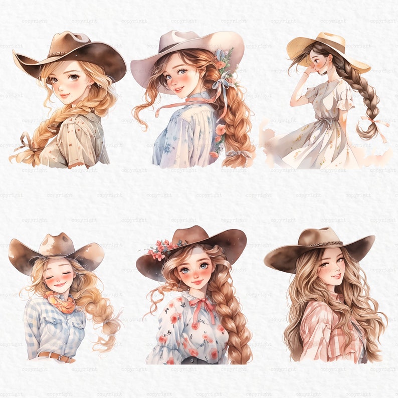 Cowgirl Clipart PNG - Country Girl Wild West Cowgirl Boots Cowgirl Hat ...