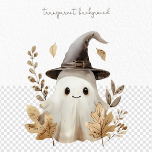 Cute Ghost Watercolor Clipart PNG #w50 - Etsy