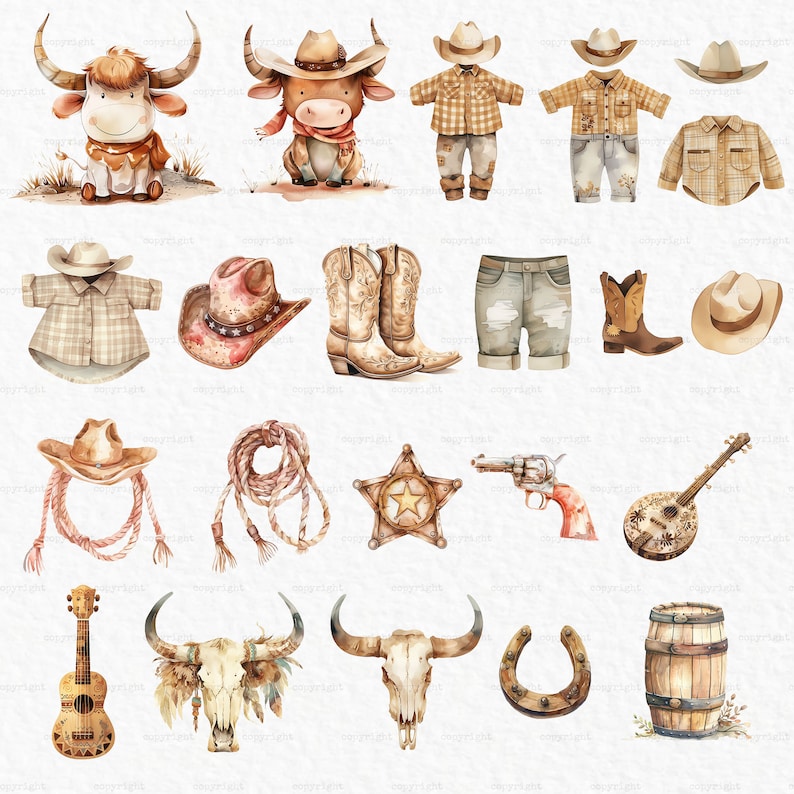 Baby Cowboy Clipart PNG Baby Shower Western Birthday African American ...