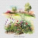 Meadow Flower Watercolor Clipart PNG Field Landscape Wildflowers Summer ...