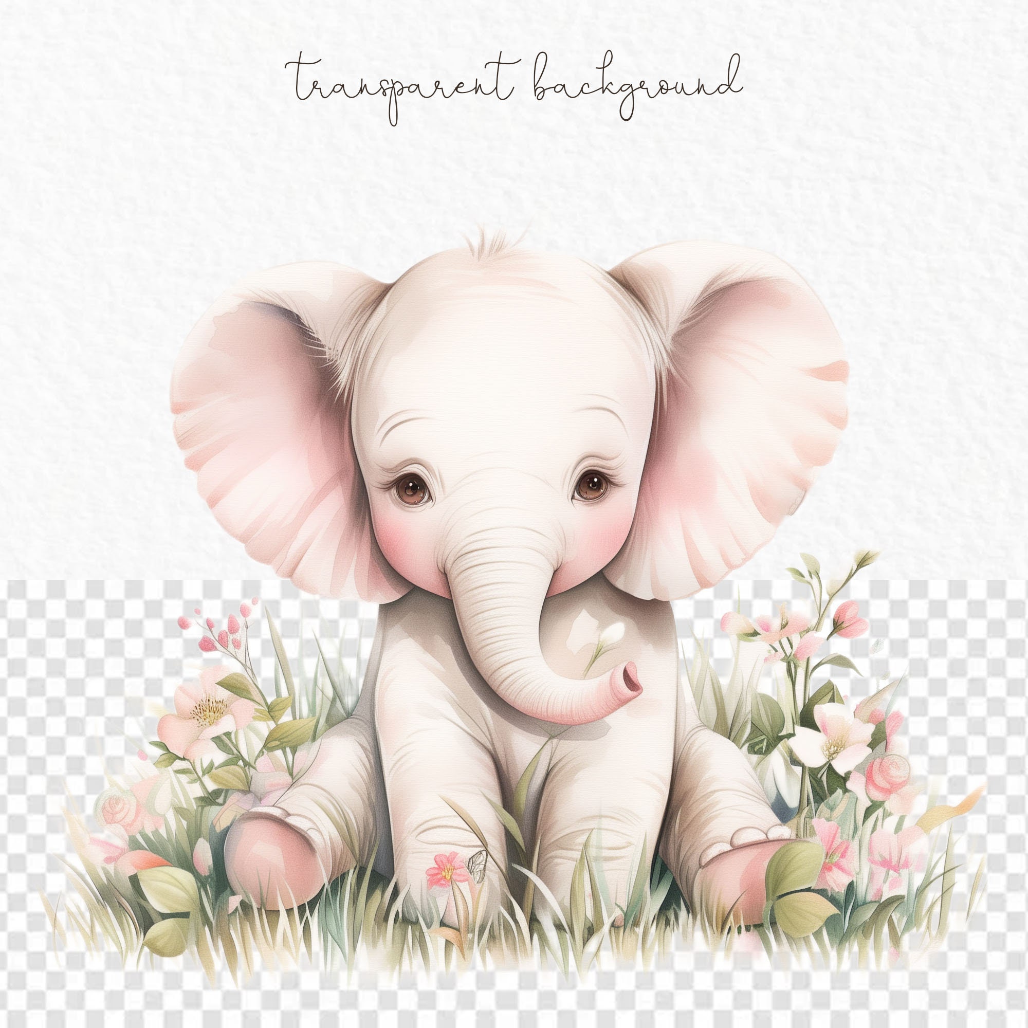 Elephant Baby Shower Clipart PNG Baby Elephant Its a Girl Gender Reveal ...
