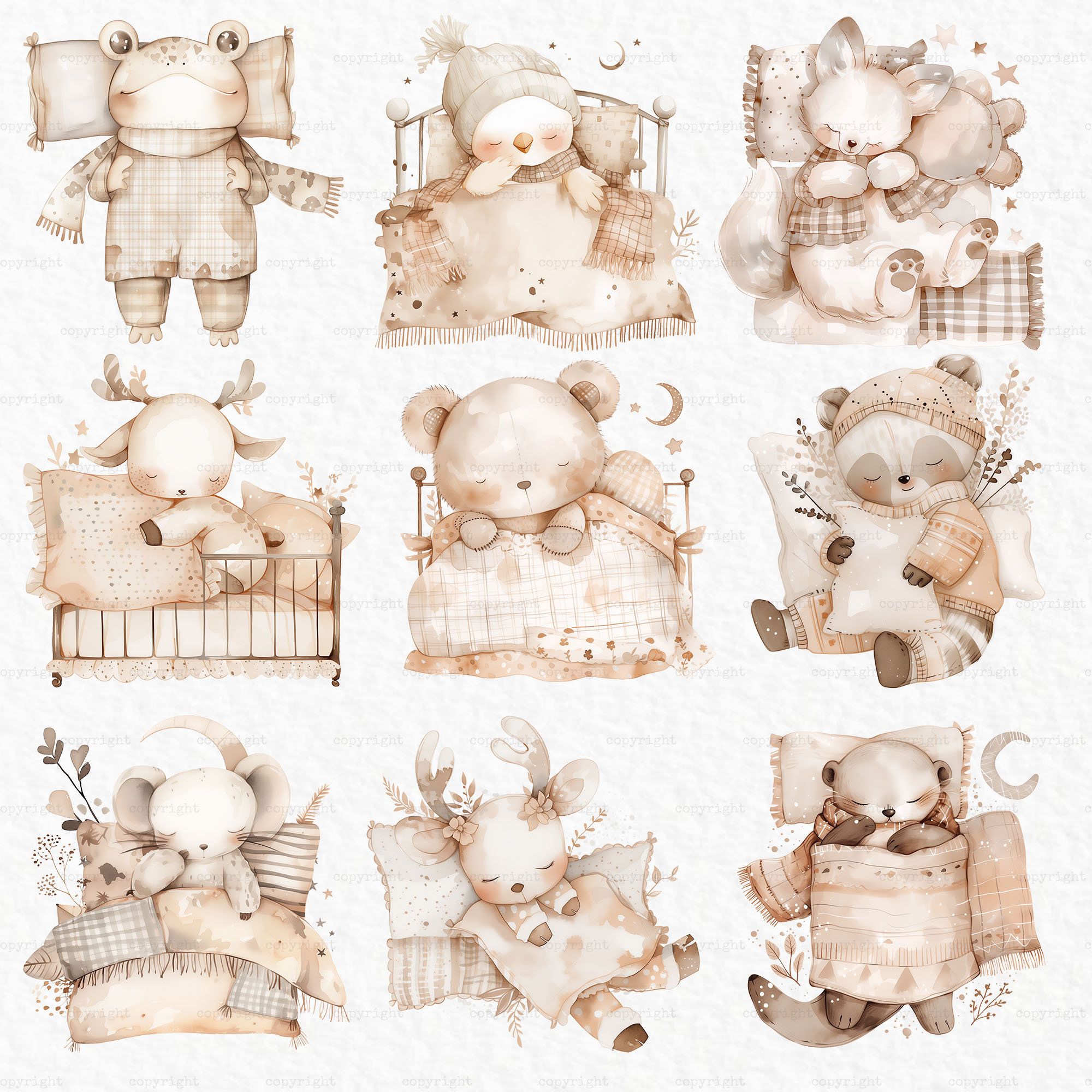 Sleeping Clipart Woodland Animals Png Autumn Woodland Baby Shower Cute ...