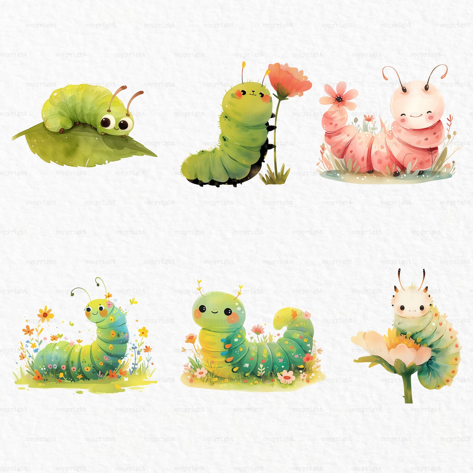 Cute Bug Clipart - Hungry Caterpillar Png Insect Teacher Clipart Kawaii ...