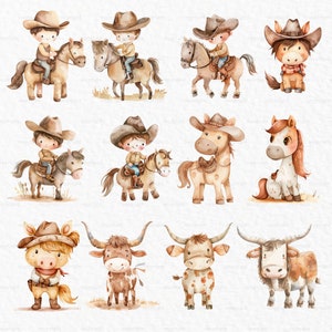 Baby Cowboy Clipart PNG - Baby Shower Western Birthday African American ...