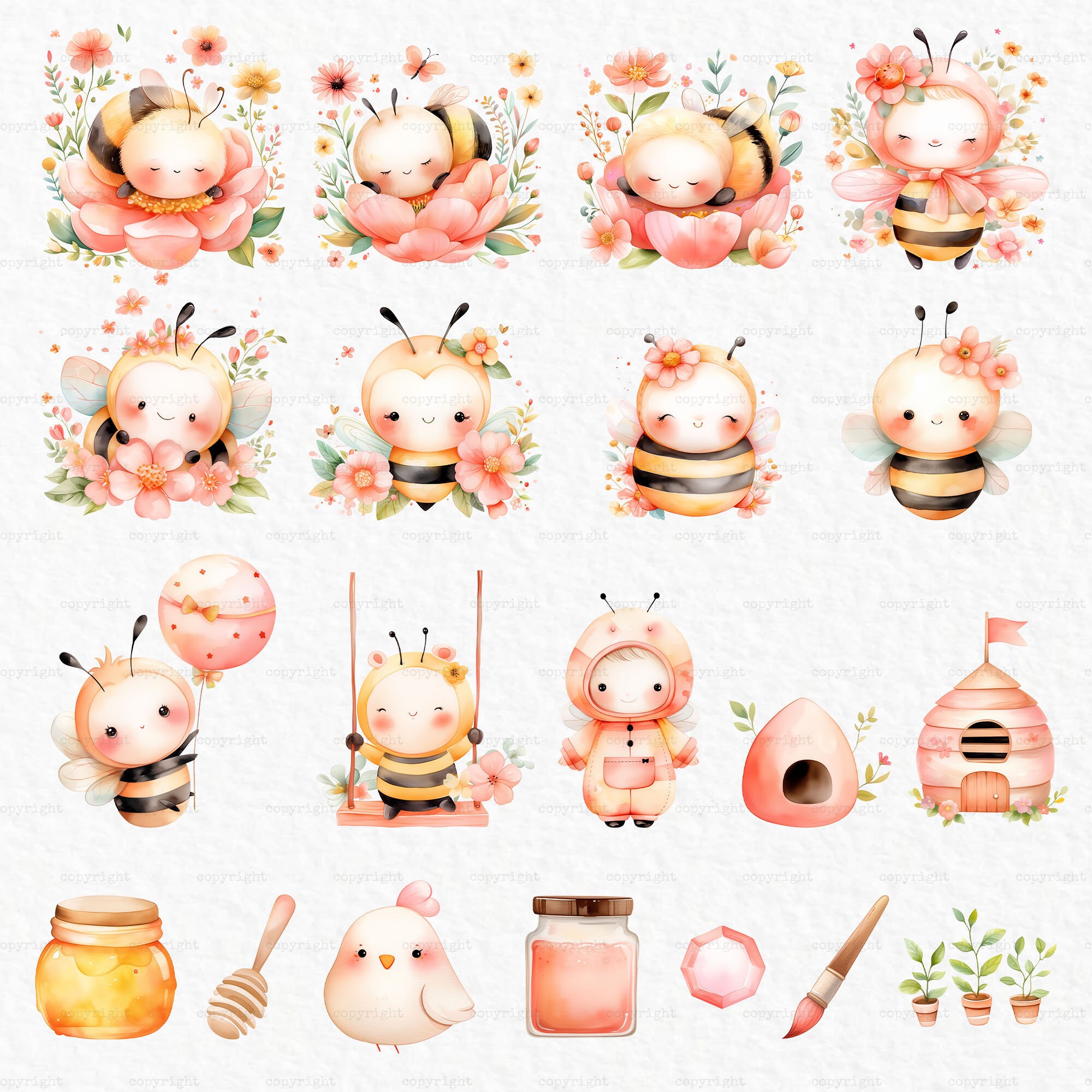 Abelha png bumble bee kids clipart - chá de bebê aquarela clipart verão ...
