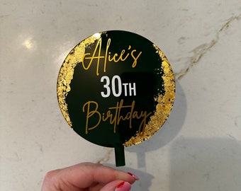 Circle Acrylic Cake Topper Personalised Cake Topper Birthday, Wedding ...