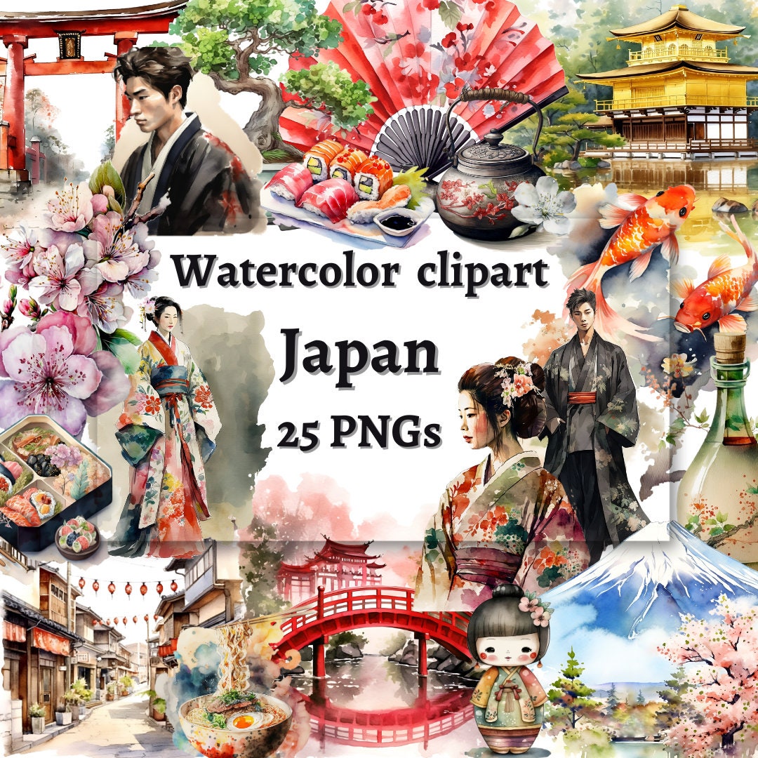 Watercolor Clipart Japan Clipart Transparent Background PNG Clipart ...