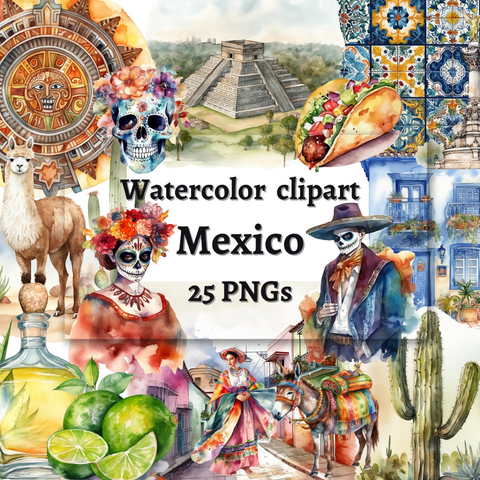 Watercolor Clipart Mexico Clipart Transparent Background PNG Clipart ...