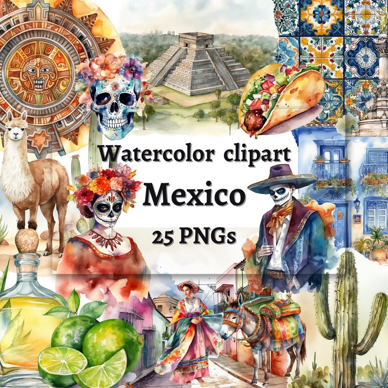 Watercolor Clipart Mexico Clipart Transparent Background PNG Clipart ...