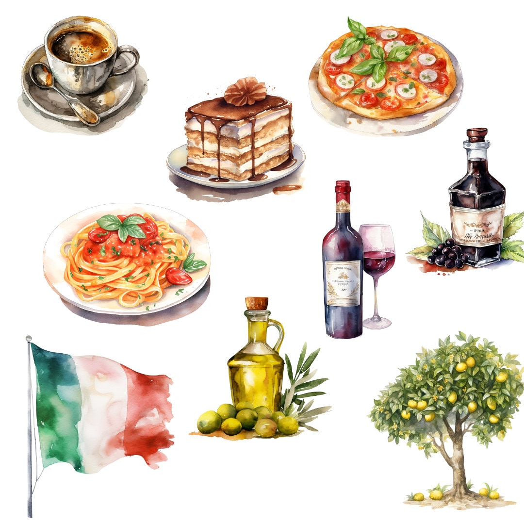 Watercolor Clipart Italy Clipart Transparent Background PNG Clipart ...