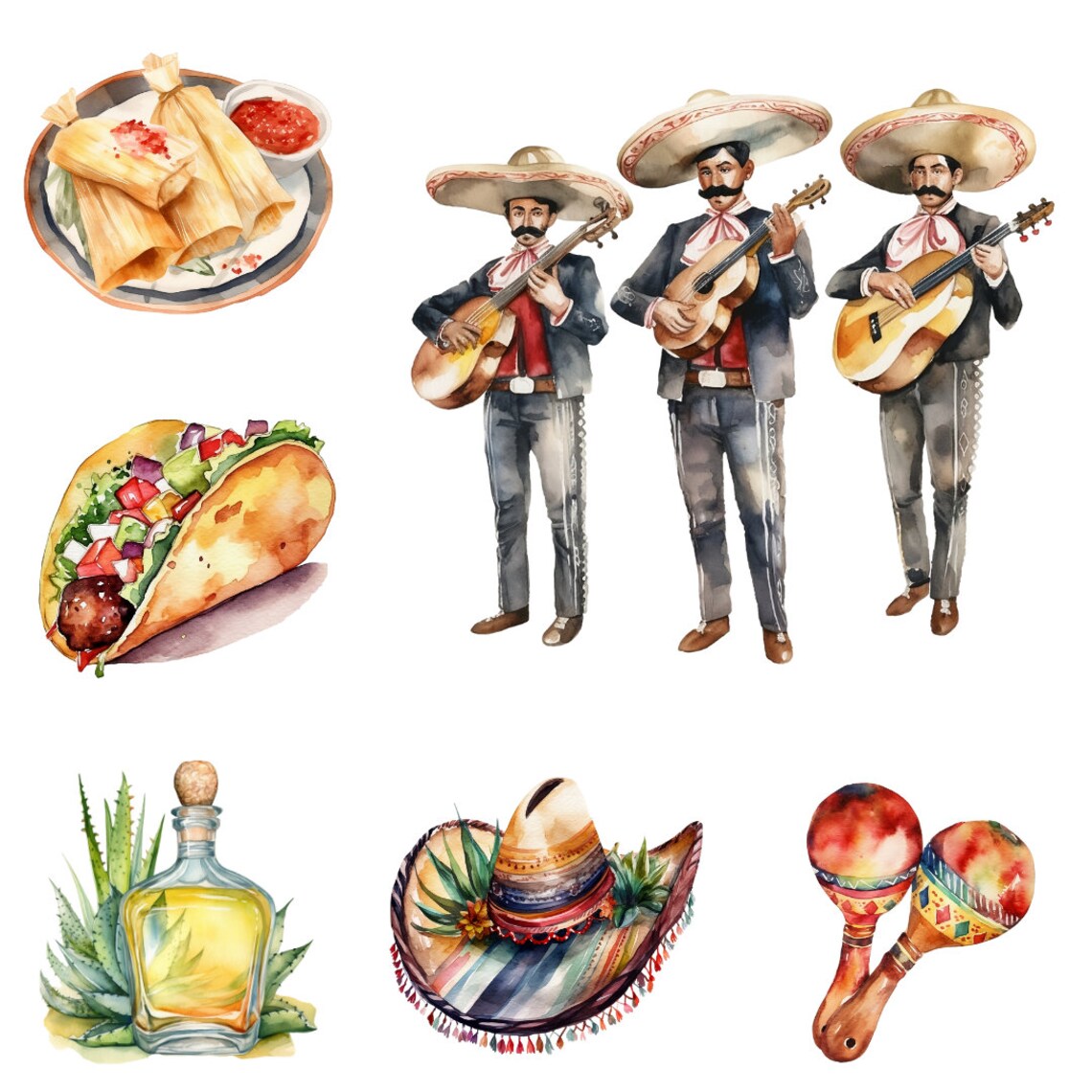Watercolor Clipart Mexico Clipart Transparent Background PNG Clipart ...