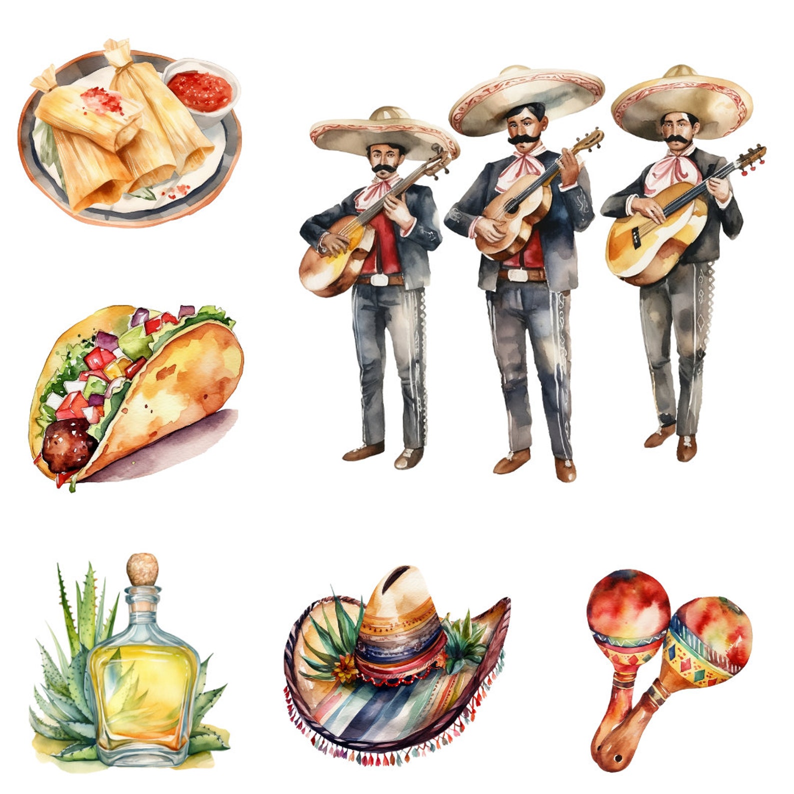 Watercolor Clipart Mexico Clipart Transparent Background PNG Clipart ...