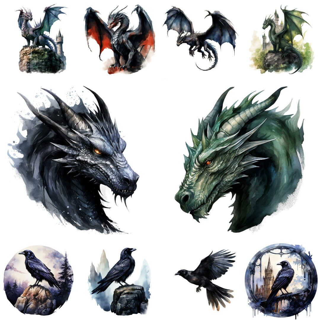 Watercolor Dark Medieval Times Bundle Clipart Castle and Fantasy ...