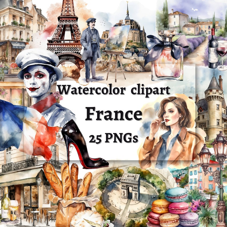 Watercolor Clipart France Clipart Transparent Background PNG Clipart ...