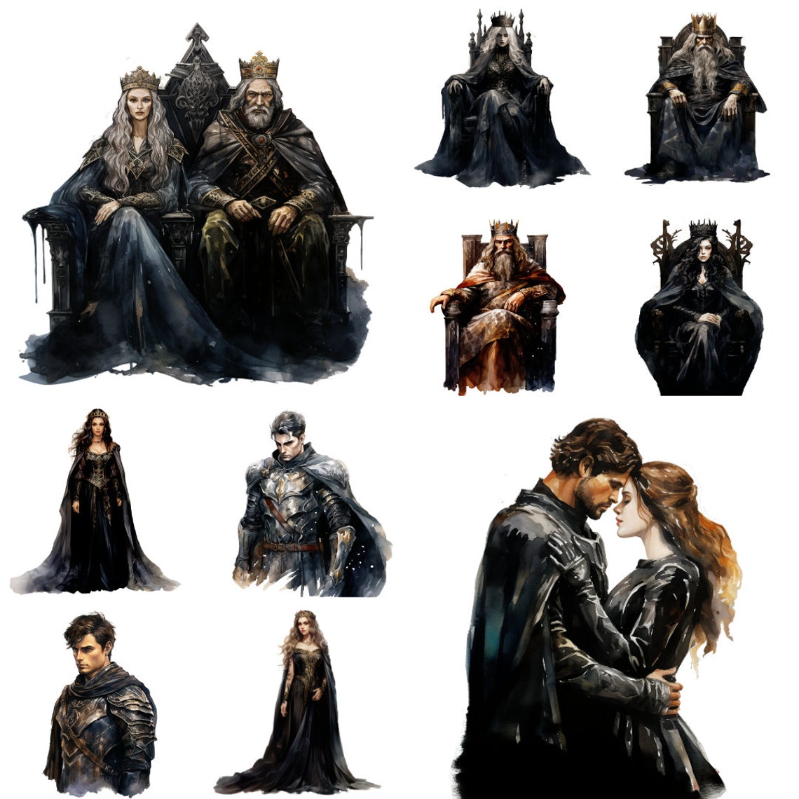 Watercolor Dark Medieval Times Bundle Clipart Castle and Fantasy ...