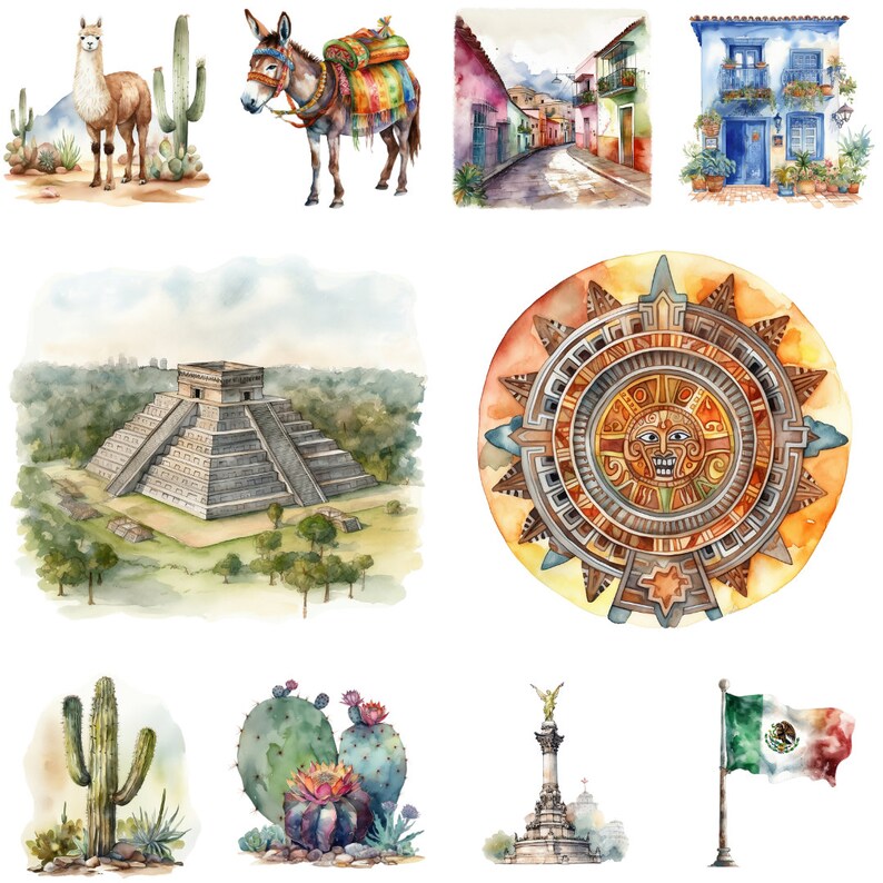 Watercolor Clipart Mexico Clipart Transparent Background PNG Clipart ...