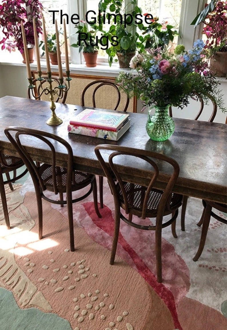 Shell Wool & Viscous Rug, Modern Hand Tuft Rug, Handmade Woolen ...