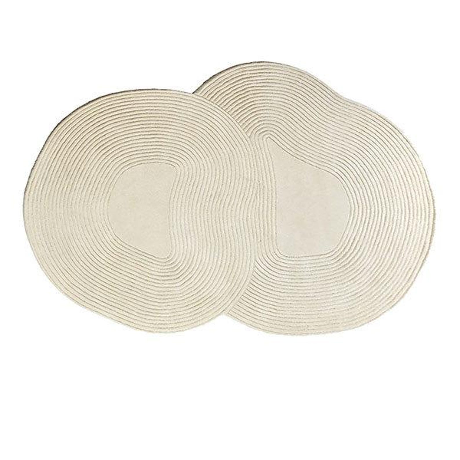Oval Shape Cream-white/grey, Hand-tufted 100% Wool Handmade Area Rug ...